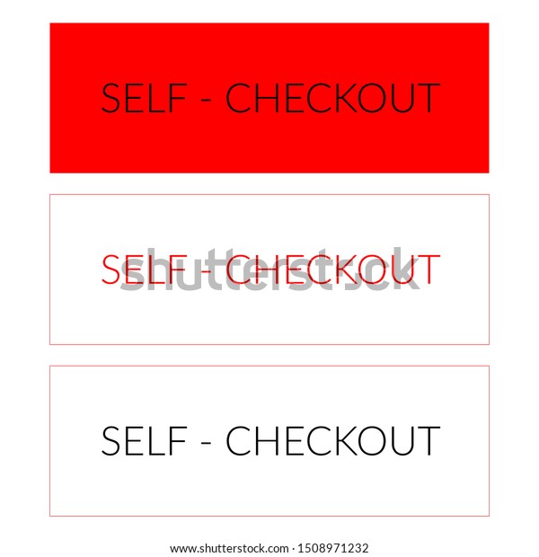 Set Tree Signs Self Checkout Concept Stock Vector (Royalty Free ...