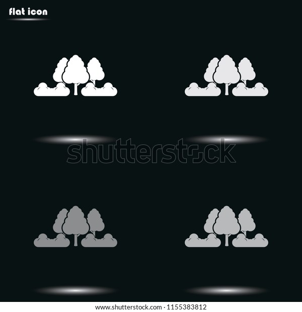Set Trees Bushes Flat Grayscale Vector Stock Vector (Royalty Free ...
