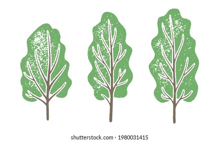 Set Trees Grainy Texture Stock Vector (Royalty Free) 1980031415 ...