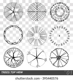 Set Trees Symbols Top View Use Stock Vector (Royalty Free) 528932857 ...