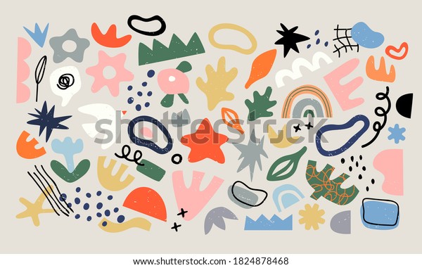 Set Trendy Doodle Abstract Random Icons Stock Vector (Royalty Free ...