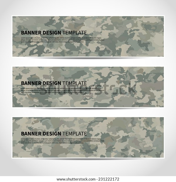 Set Trendy Military Vector Banners Template Stock Vector (Royalty Free ...