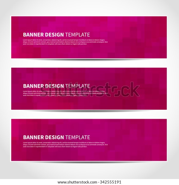 Set Trendy Pink Vector Banners Template Stock Vector (Royalty Free ...