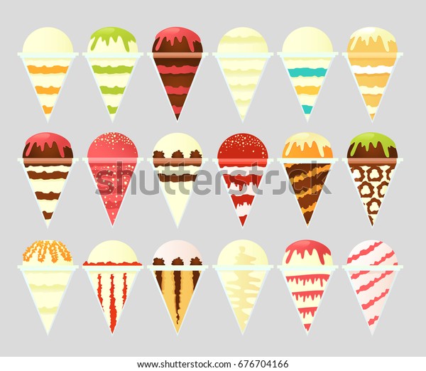 Set Triangle Ice Cream Icon Transparent Stock Vector (Royalty Free ...