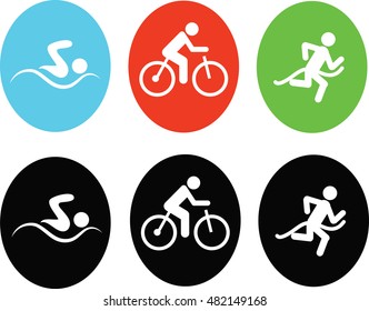 Set Triathlon Icon Stock Vector (Royalty Free) 482149168 | Shutterstock