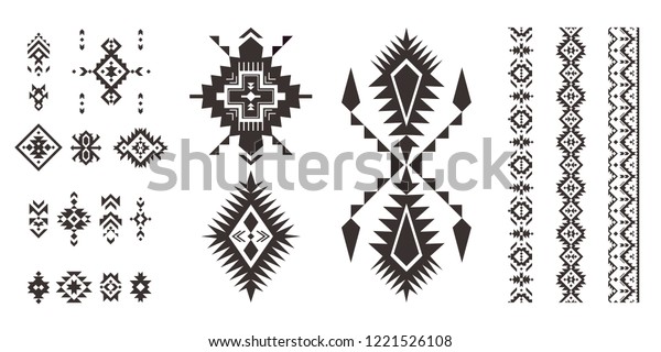 Set Tribal Decorative Elements Isolated On Stock Vector (Royalty Free ...