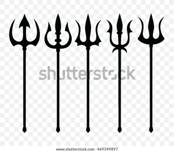 Set Trident Silhouette Trident Symbol Stock Vector (Royalty Free) 469349897