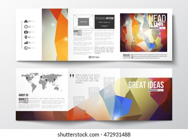 Set Trifold Brochures Square Design Templates Stock Vector (Royalty ...