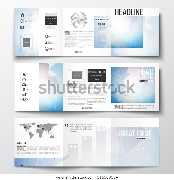 Set Trifold Brochures Square Design Templates Stock Vector (Royalty ...