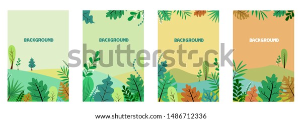 Set Tropical Cover Template Layout Set Stock Vector (Royalty Free ...