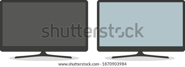 Set Tv Line Drawing Stock Vector (Royalty Free) 1870903984 | Shutterstock