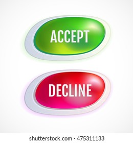 Set Two Accept Decline Buttons Isolated Stock Vector (Royalty Free) 475311133 | Shutterstock