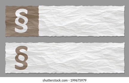 Set Two Banners Crumpled Paper Paragraph Stock Vector (Royalty Free ...
