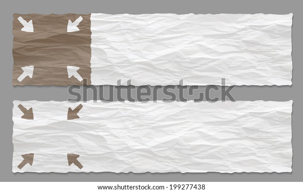 Set Two Banners Crumpled Paper Arrows Stock Vector (Royalty Free ...