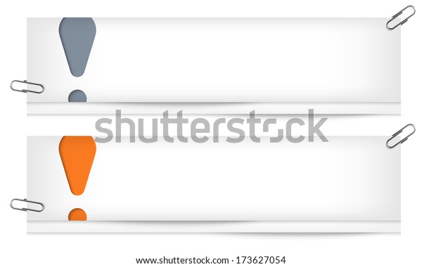Set Two Blank Banners Exclamation Mark Stock Vector (Royalty Free ...