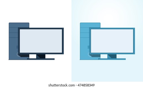 Set Two Color Icons Pc Stock Vector (Royalty Free) 474858349 | Shutterstock