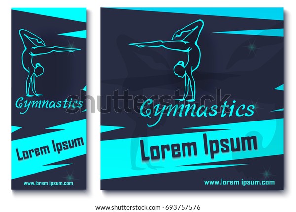 Set Two Design Posters Gymnast Performance Stock Vector (Royalty Free ...