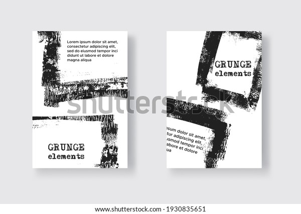 Set Two Grunge Flyer Templates Brochure Stock Vector (Royalty Free ...