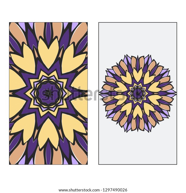 Set Two Indian Country Mandala Ornament Stock Vector (Royalty Free ...