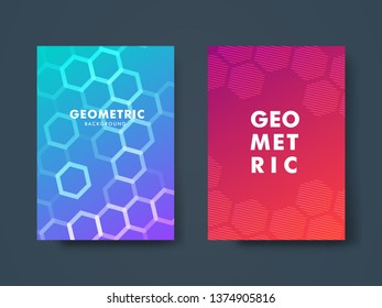 Set Two Modern Cover Design Geometric Stock Vector (Royalty Free ...