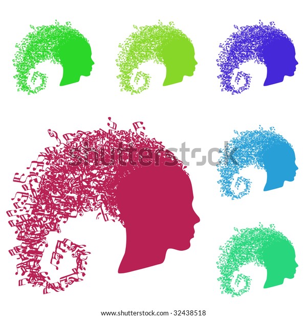 Set Two Musical Heads Isolated On Stock Vector (Royalty Free) 32438518 ...