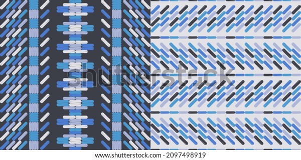 Set Two Pictures Mosaic Striped Geometric Stock Vector (Royalty Free ...