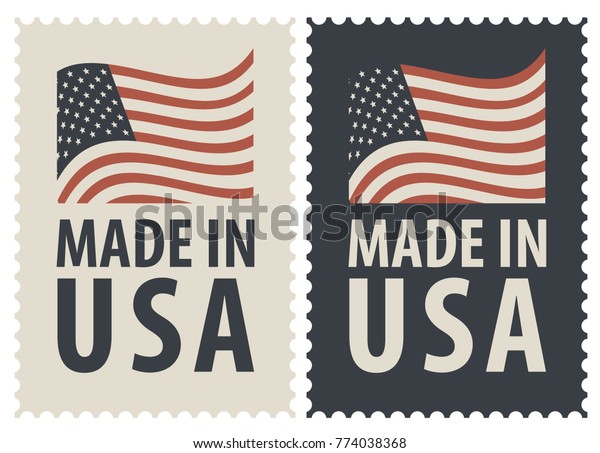 Set Two Postage Stamps Words Made Stock Vector (Royalty Free) 774038368
