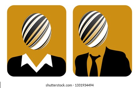 Set Two Profile Avatars Floating Abstract Stock Vector (Royalty Free ...