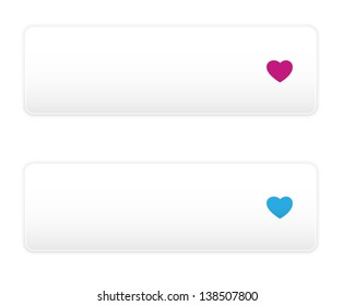 Set Two White Buttons Heart Icon Stock Vector (Royalty Free) 138507800 ...