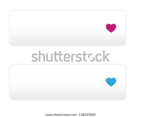 Set Two White Buttons Heart Icon Stock Vector (Royalty Free) 138507800 ...