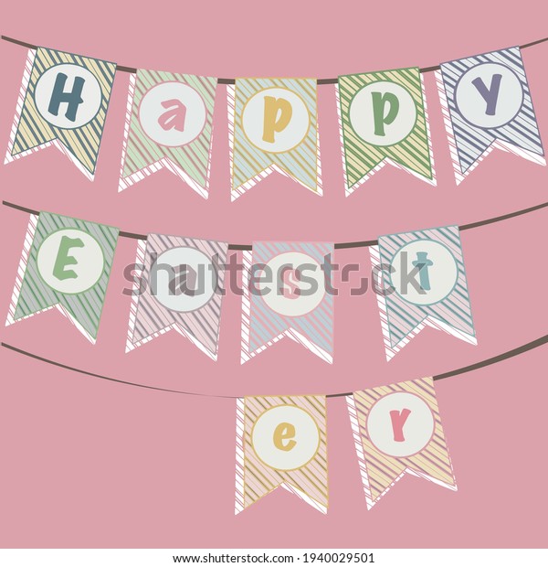 Set Typographic Designs On Pastel Banners Stock Vector (Royalty Free ...
