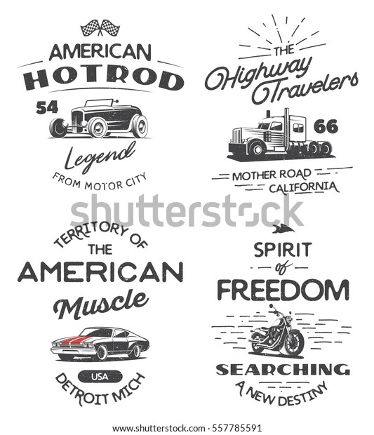 Set Typography Logo Muscle Car Heavy Stock Vector (Royalty Free ...