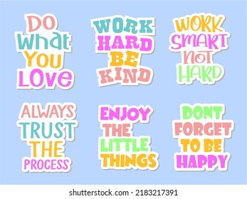 Set Typography Stickers Quote Stock Vector (Royalty Free) 2183217391 ...