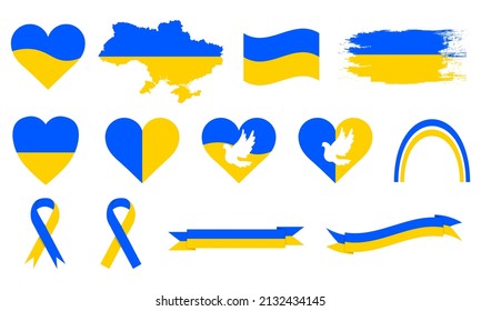 Set Ukrainian Symbols Vector Emblems On Stock Vector (Royalty Free ...