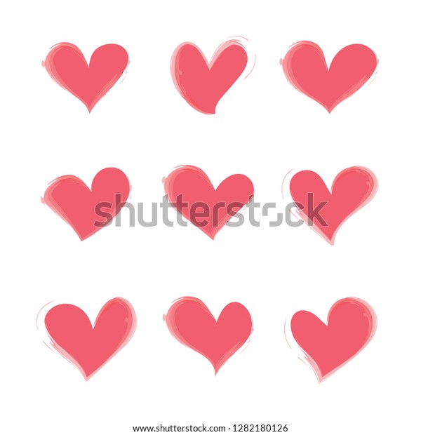 Set Unique Hand Drawn Hearts Elements Stock Vector (Royalty Free ...