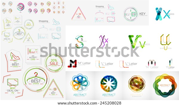 Set Universal Company Logos Design Elements Stock Vector (Royalty Free ...