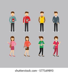 Set University Students Character Design Vector: vector de stock (libre ...