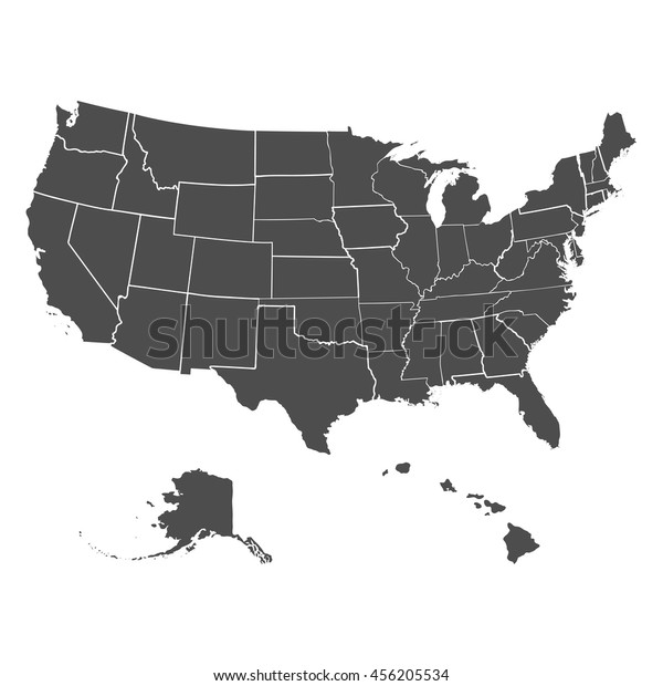 Set Us States Map America On Stock Vector (Royalty Free) 456205534 ...