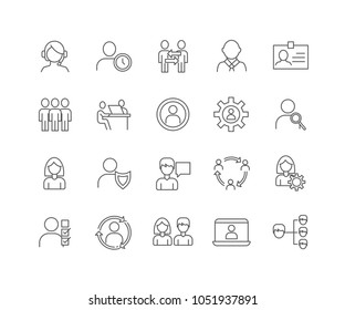 Set User Outline Icons Isolated On Stock Vector (Royalty Free ...