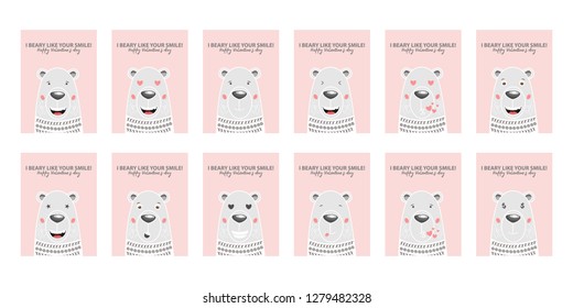 Set Valentines Design Printable Stock Vector (Royalty Free) 1279482328