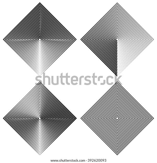 Set Various Abstract Radial Radiating Squares Stock Vector (Royalty ...