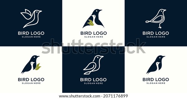 Set Various Bird Symbols Logo Design Stock Vector (Royalty Free ...