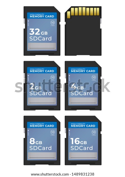 Set Various Capacity Flash Cards Vector Stock Vector (Royalty Free ...