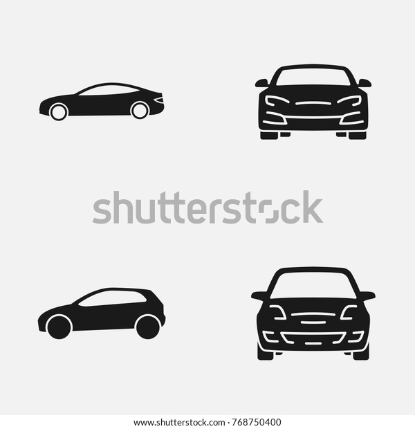 Set Various Cars Front Side View Stock Vector (Royalty Free) 768750400 ...