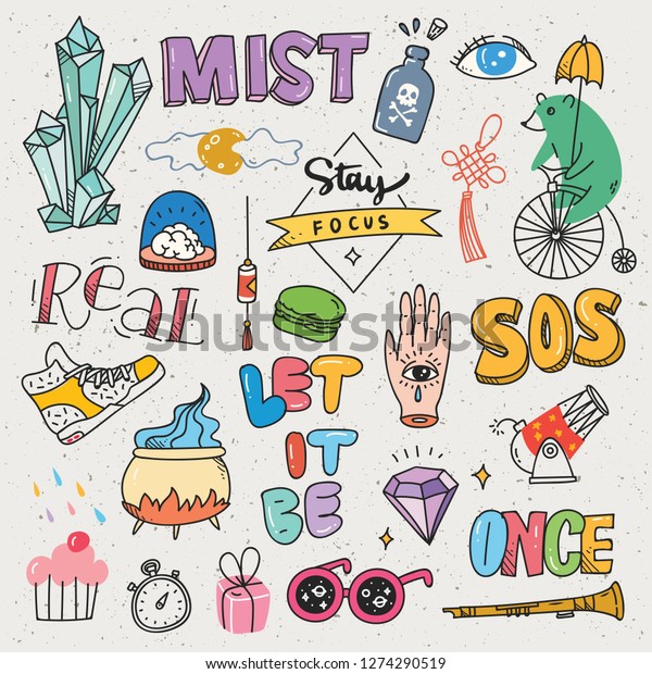 Set Various Cartoon Vector Illustration Suitable Stock Vector (Royalty ...