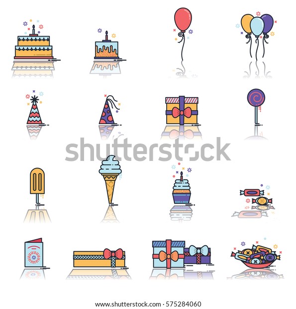Set Various Celebration Vector Icons On Stock Vector (Royalty Free ...