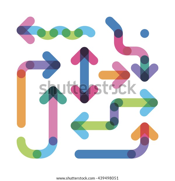 conjunto de varias flechas de color