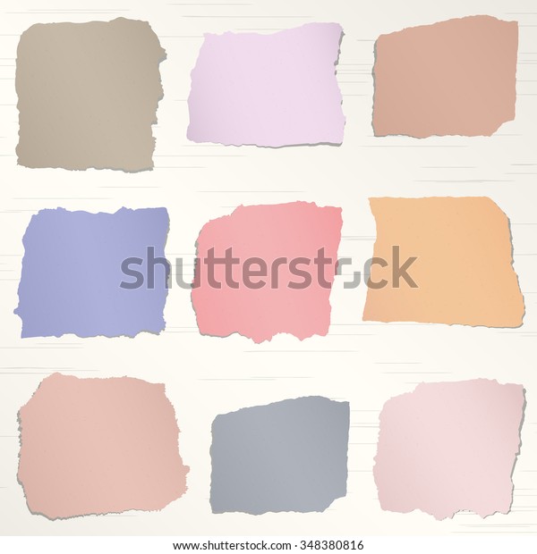 Set Various Colorful Recycled Torn Note Stock Vector (Royalty Free ...