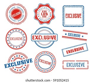 Set Various Exclusive Stamps Stock Vector (Royalty Free) 591052415 ...