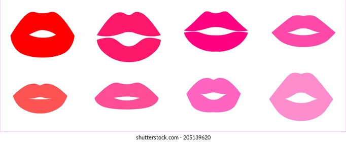 1,308 Glamour pink lips icon vector image Images, Stock Photos ...